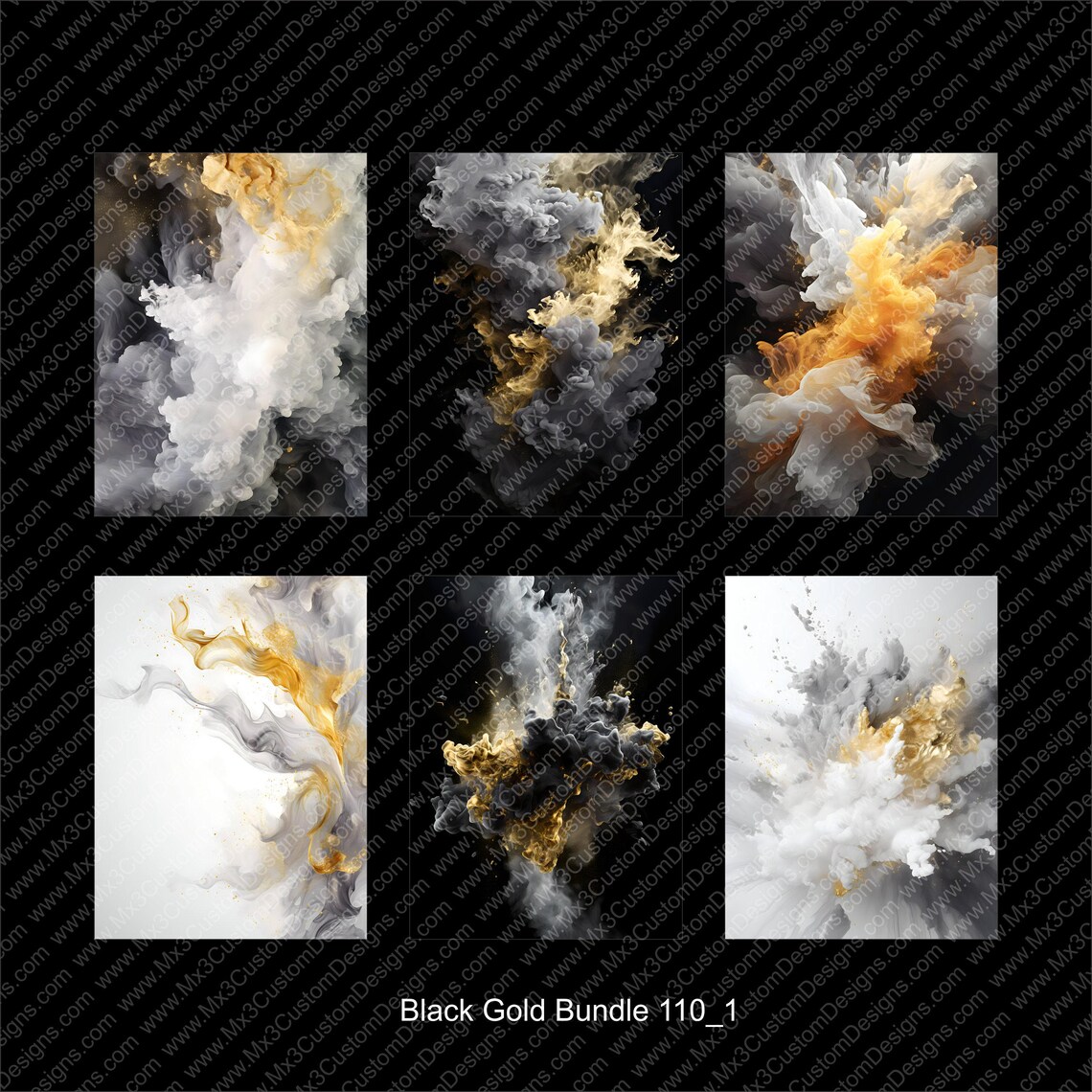 12 Black Gold Digital Backgrounds - 18x24 Inch High Resolution Digital ...