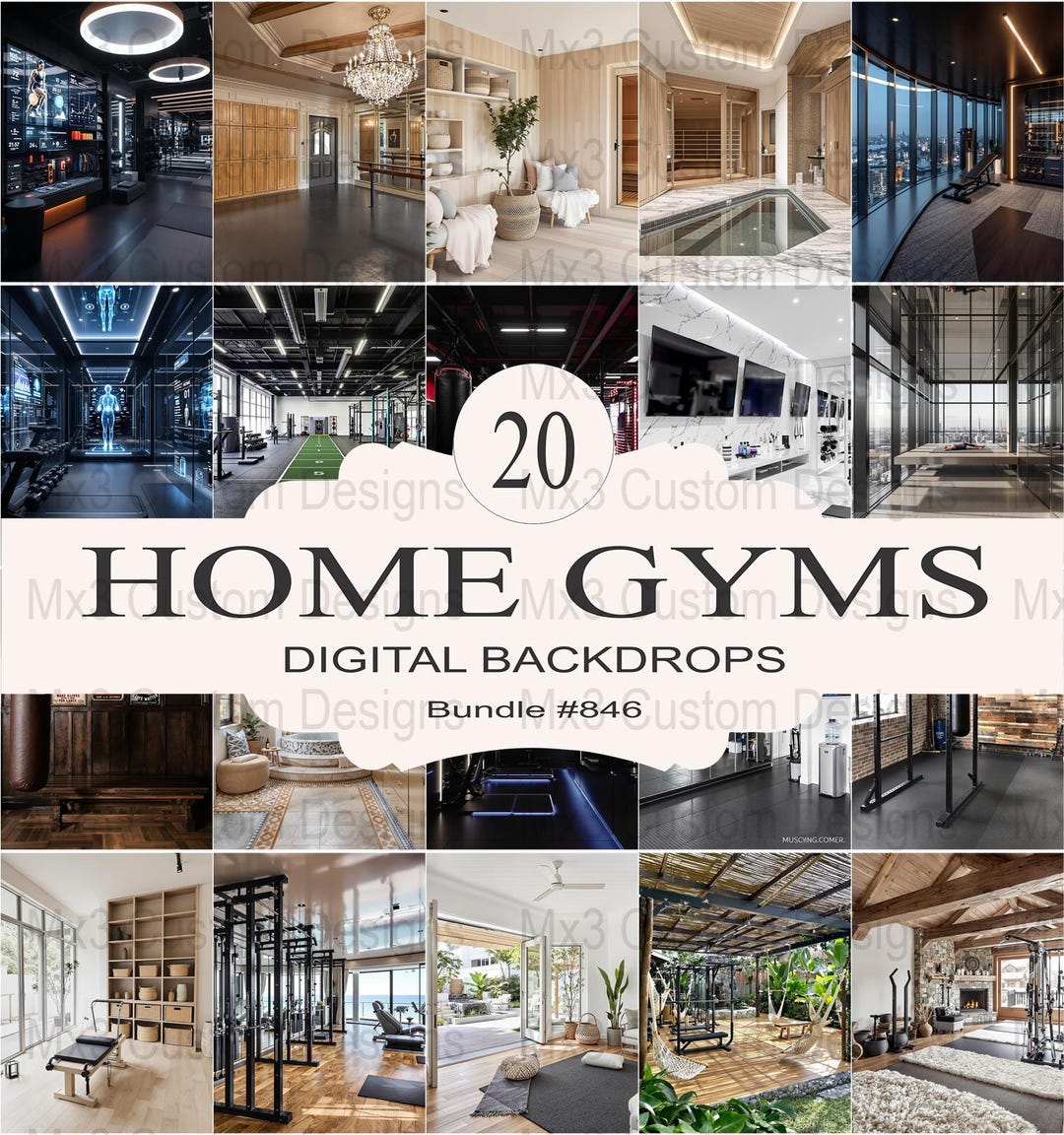 20 Home Gyms Digital Backdrops, Gym Photography Backdrops, Home Workout ...