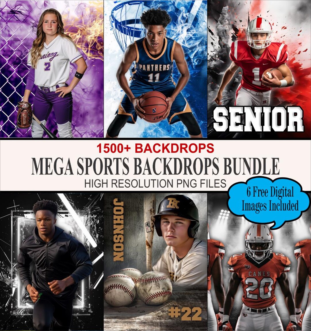 1500+ Mega Sports Digital Download Bundle, Football, Baseball ...