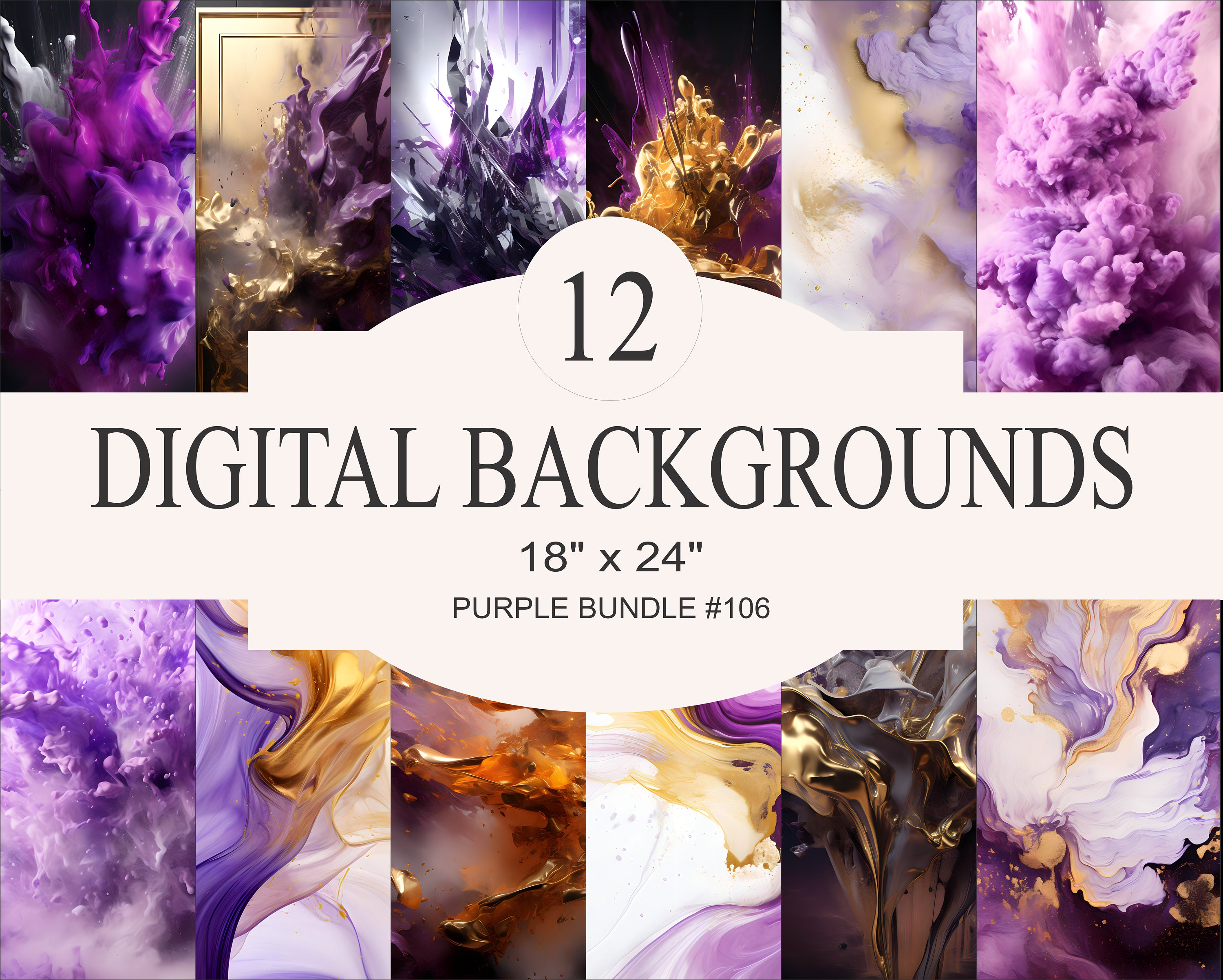 12 Purple Digital Backgrounds 18x24 Inch High Resolution Digital ...