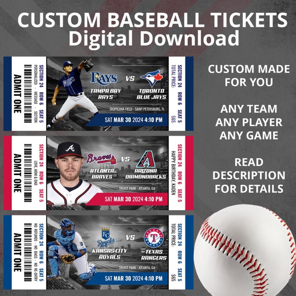 Baseball Ticket - Etsy