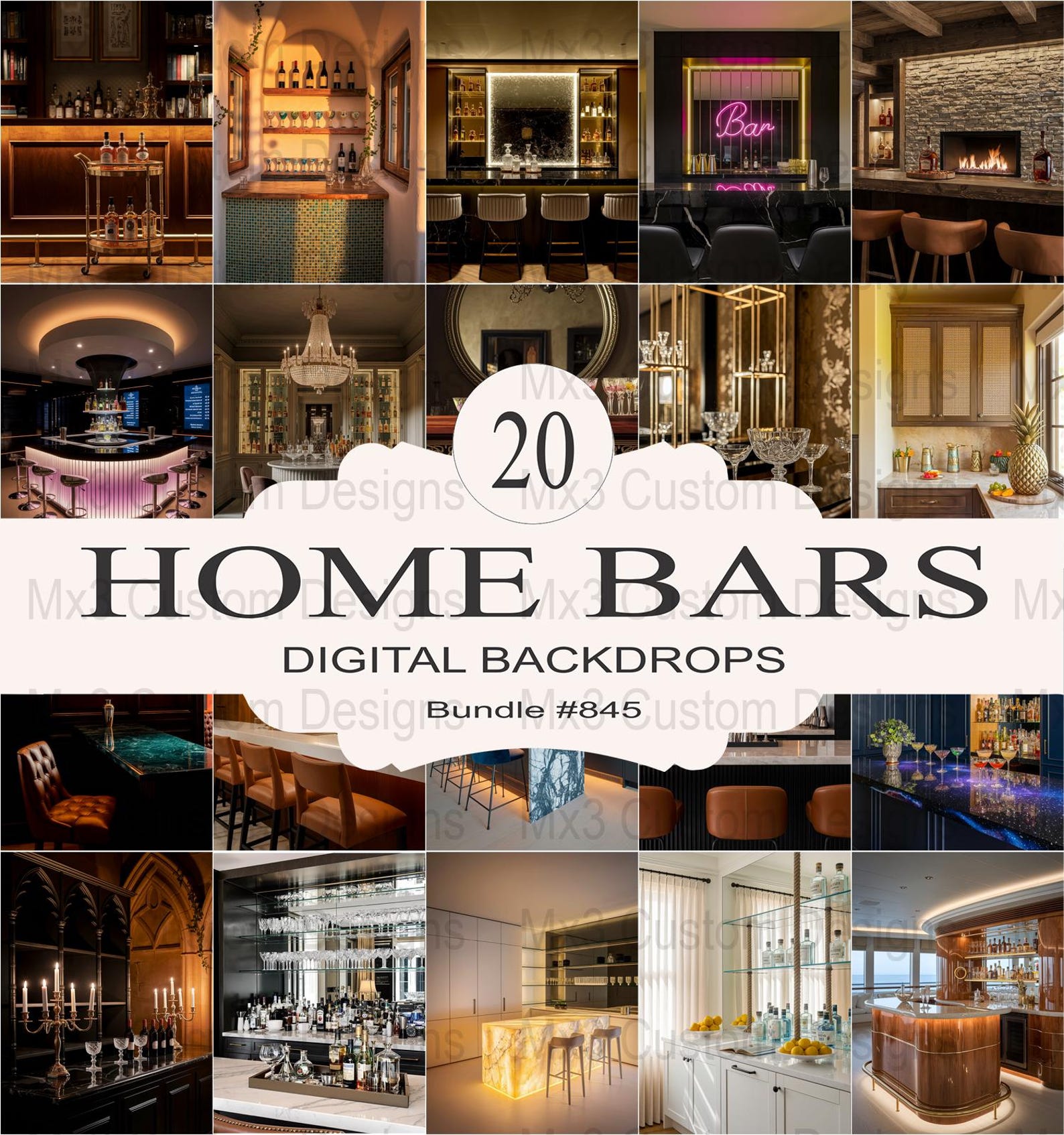 Home Bars Digital Backdrops Photography Sets, Indoor Bar Themed ...