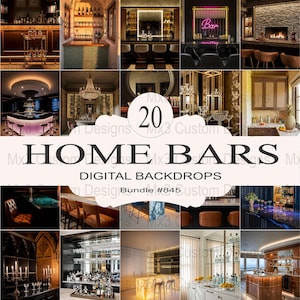 Home Bars Digital Backdrops Photography Sets, Indoor Bar Themed ...