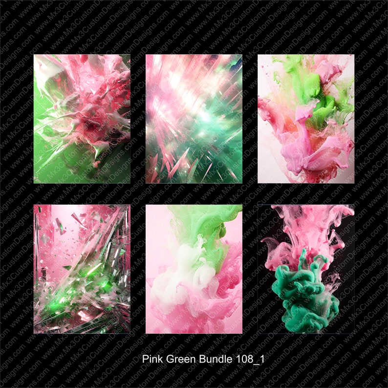12 Pink & Green Digital Backgrounds 18x24 Inch High - Etsy