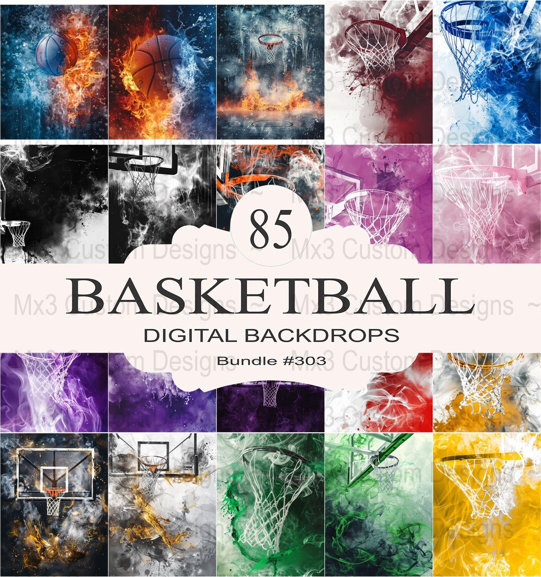 Basketball Digital Photography Backdrop Bundle, Sports Theme Backdrops ...