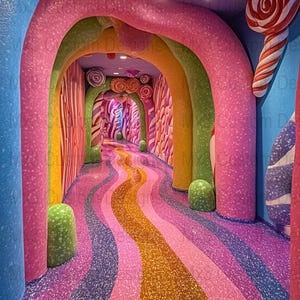Bright Candy Land Digital Background, Colorful Fantasy Backdrop ...
