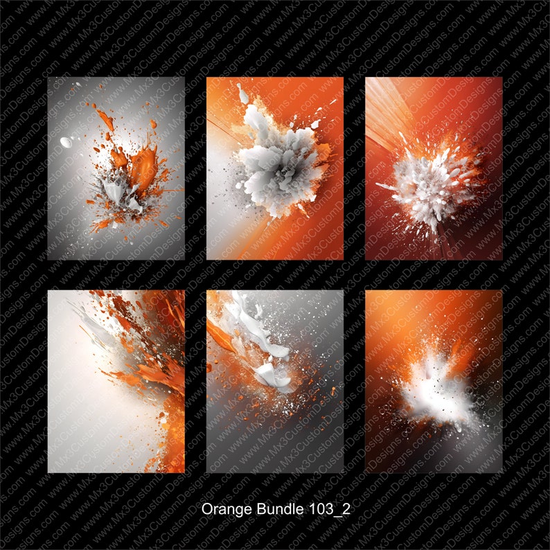 12 Orange Digital Backgrounds 18x24 Inch High Resolution Digital ...
