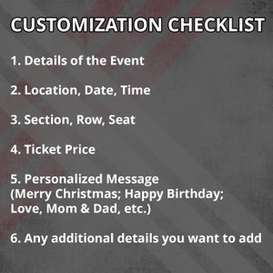Concert Custom Tickets, Customized Digital Event Ticket, Personalized ...