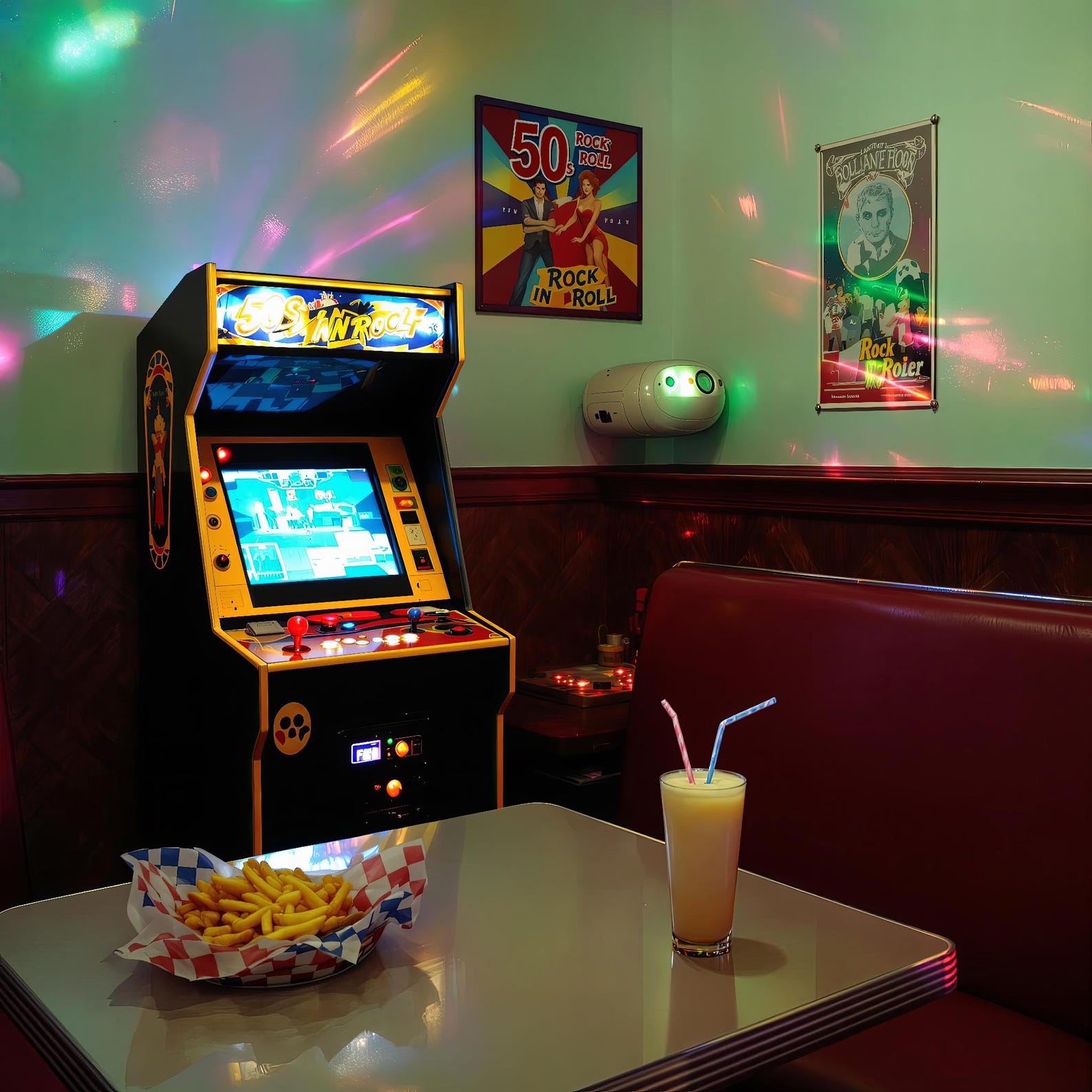 Retro Diner Digital Photography Backdrops, Vintage Decor Scenes ...