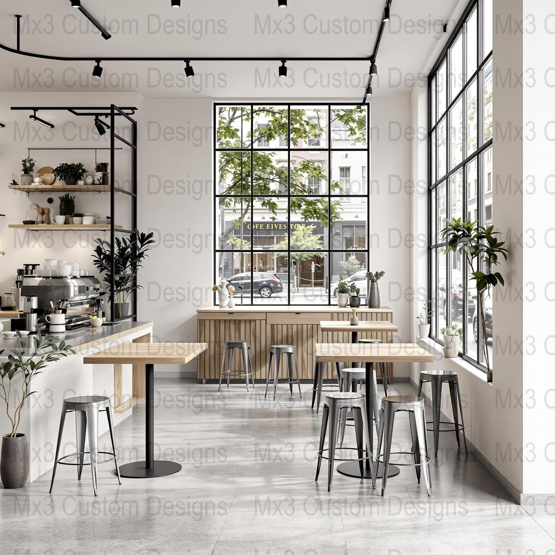 23 Coffee Shop Interiors Digital Backdrops, High Resolution Cafe ...