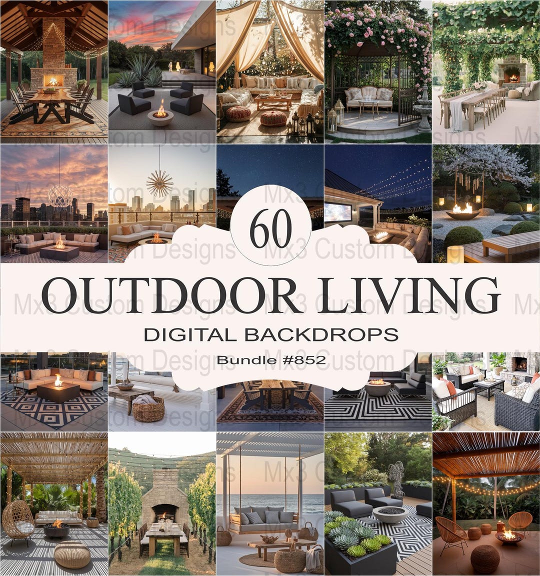 Outdoor Living Backdrops, Digital Photography Backdrops, Garden Scenes ...