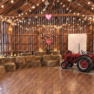 Barn Valentine's Day Digital Backdrop, Rustic Valentine's Day Photo ...