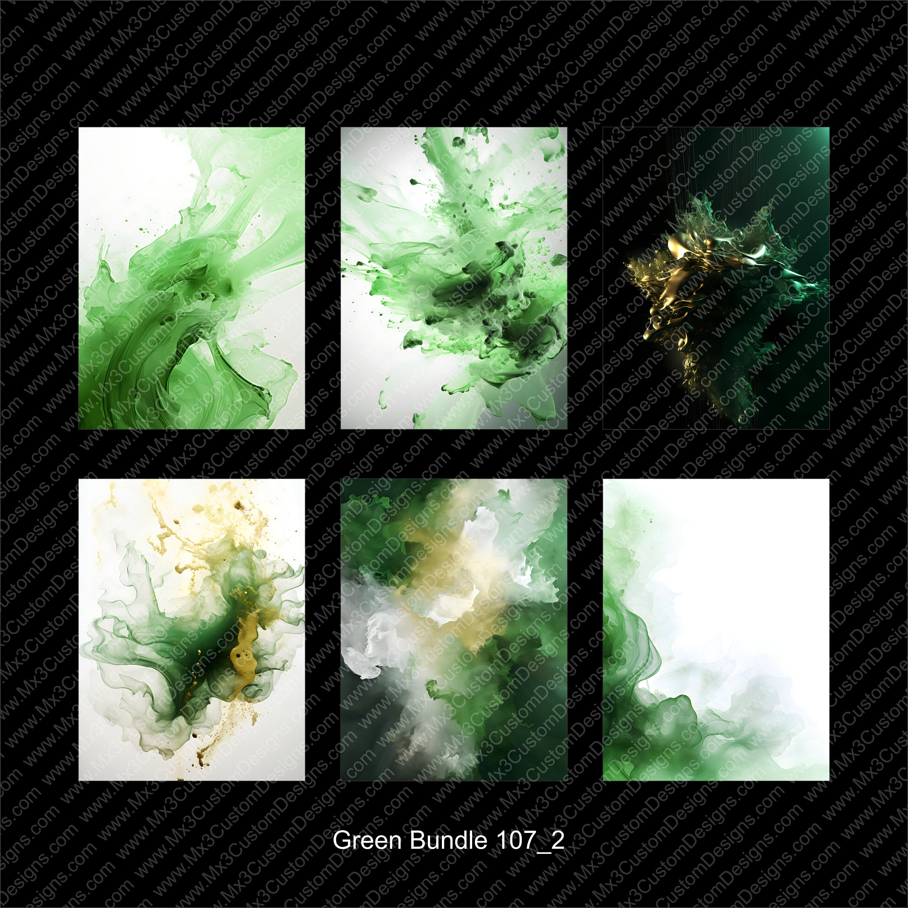 12 Green Digital Backgrounds 18x24 Inch High Resolution Digital ...