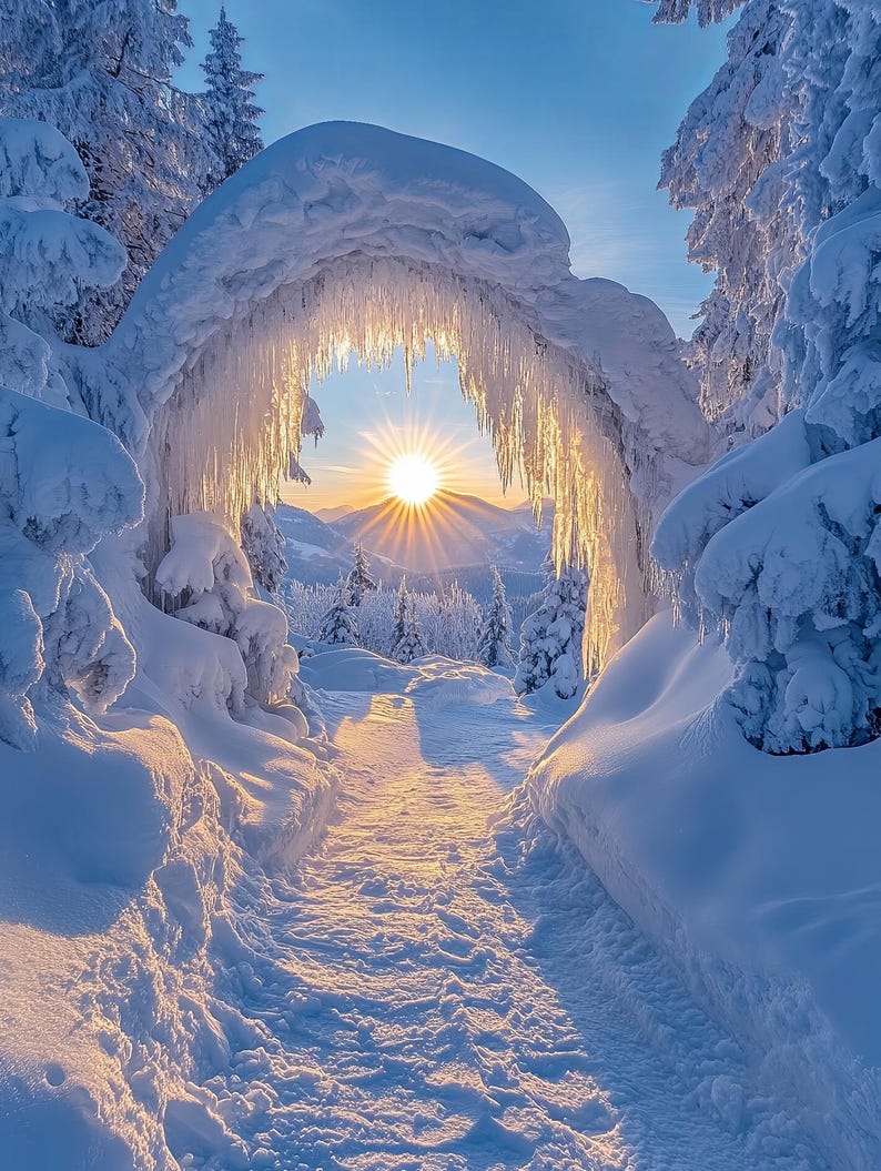 Cozy Winter Wonderland Digital Backdrops, Snow Scenes Backgrounds ...