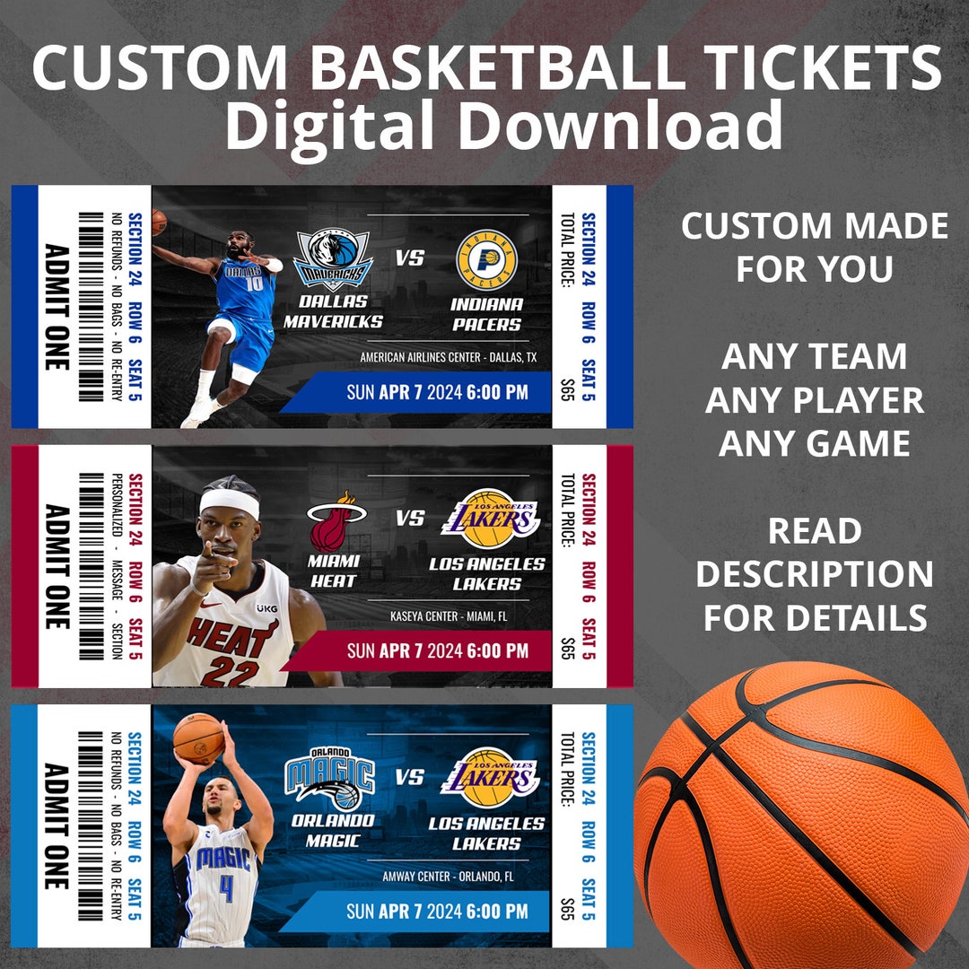 Basketball Custom Tickets, Event Custom Tickets, Basketball Ticket ...