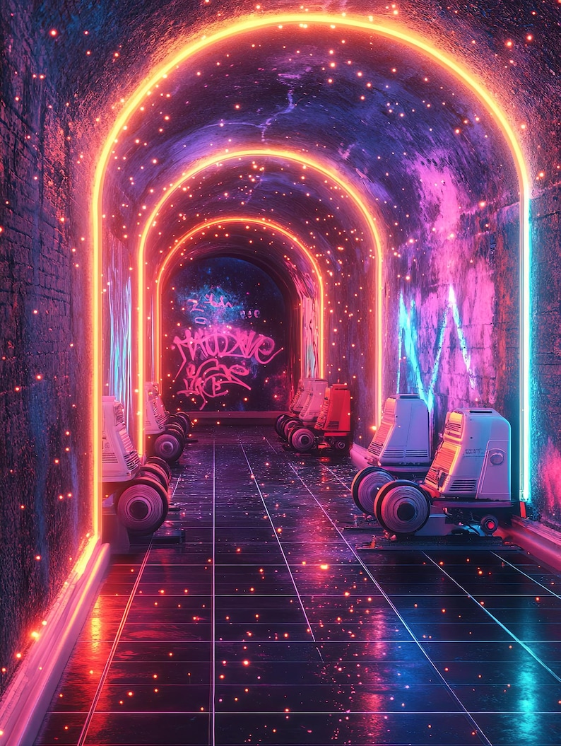 Fun 80s Digital Backdrops, Retro Digital Backgrounds, 1980s Party ...