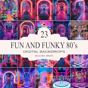 Fun 80s Digital Backdrops, Retro Digital Backgrounds, 1980s Party ...
