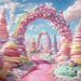 Whimsical Candy Land Digital Background Pastel Candy Fantasy Backdrop ...
