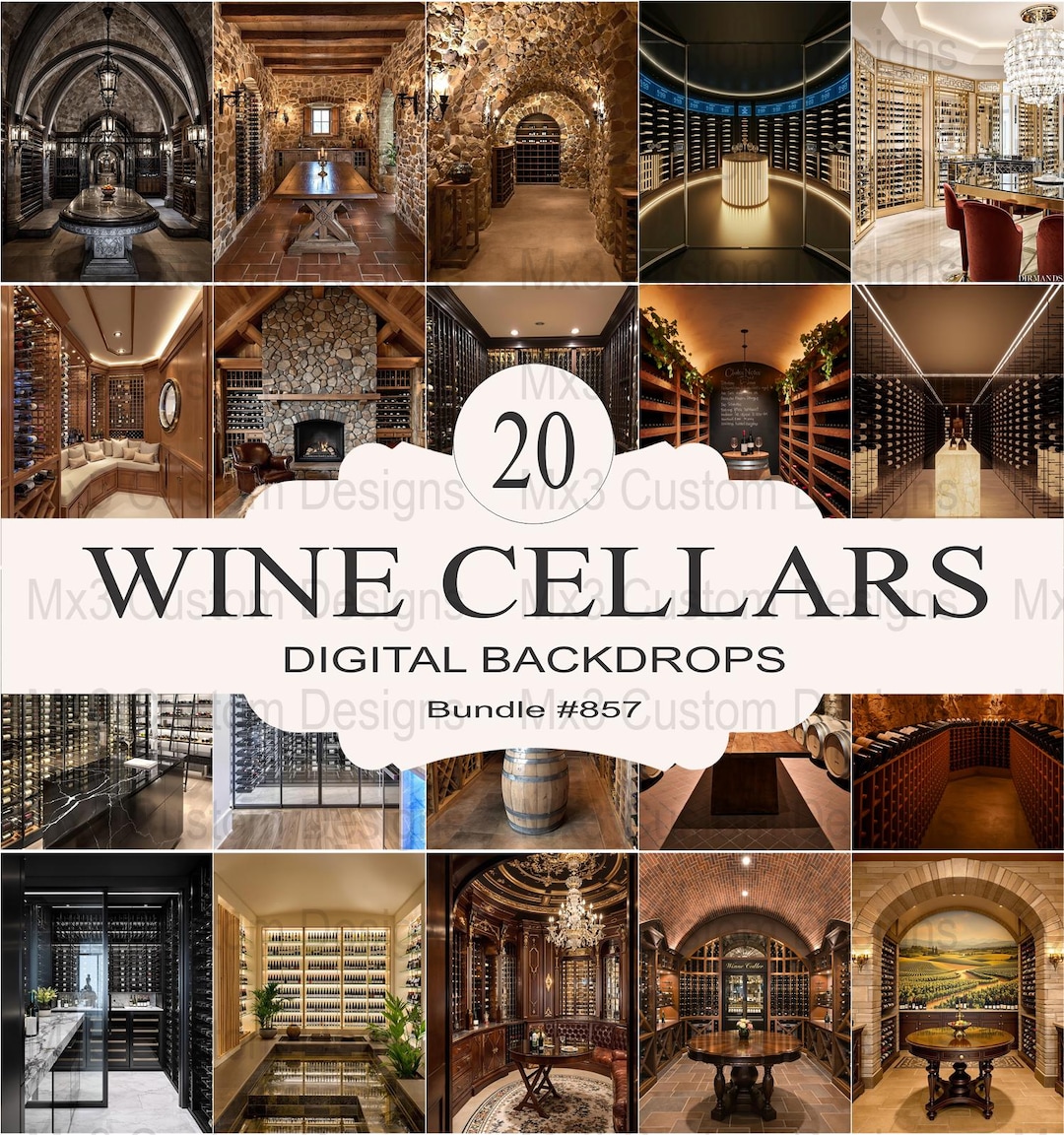 20 Wine Cellars Digital Backdrops Photography Backdrops, Realistic Wine ...