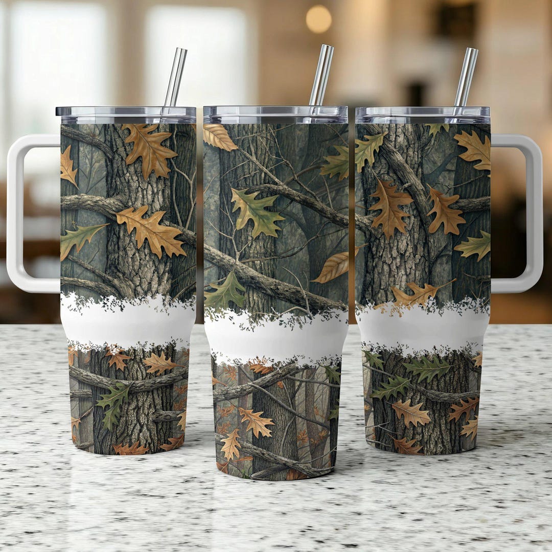 Oak Leaf Camo Digital, 40 Oz Tumbler Wrap Design, Camouflage Seamless ...