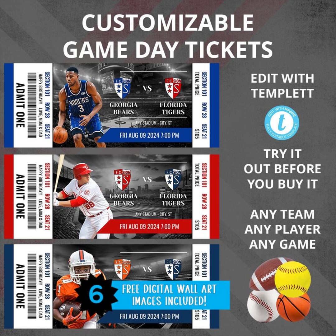 Basketball Custom Tickets, Event Custom Tickets, Basketball Ticket ...