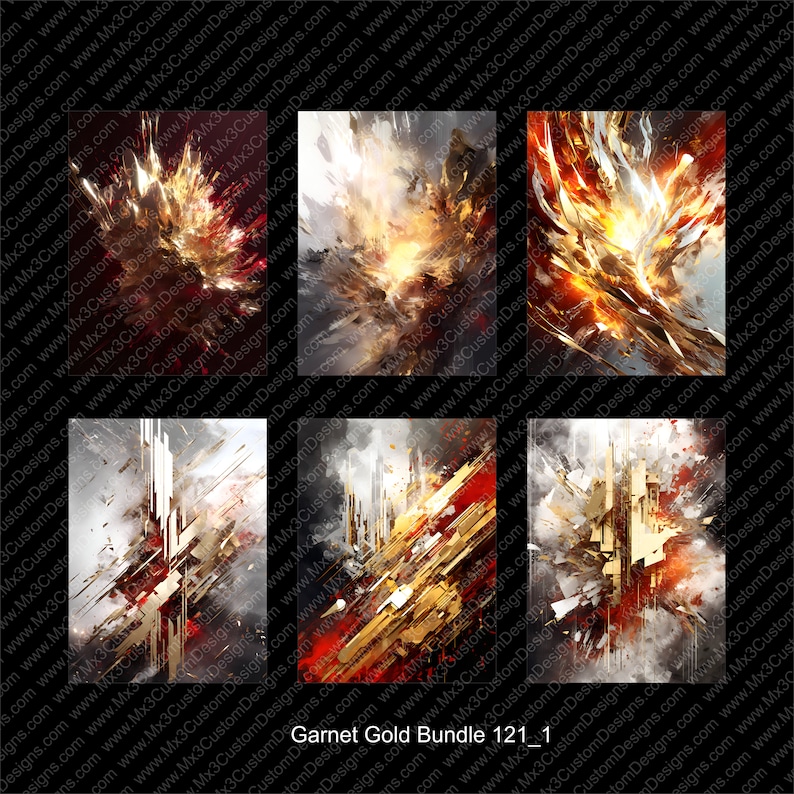 12 Garnet & Gold Digital Backgrounds 18x24 Inch High Resolution Digital ...