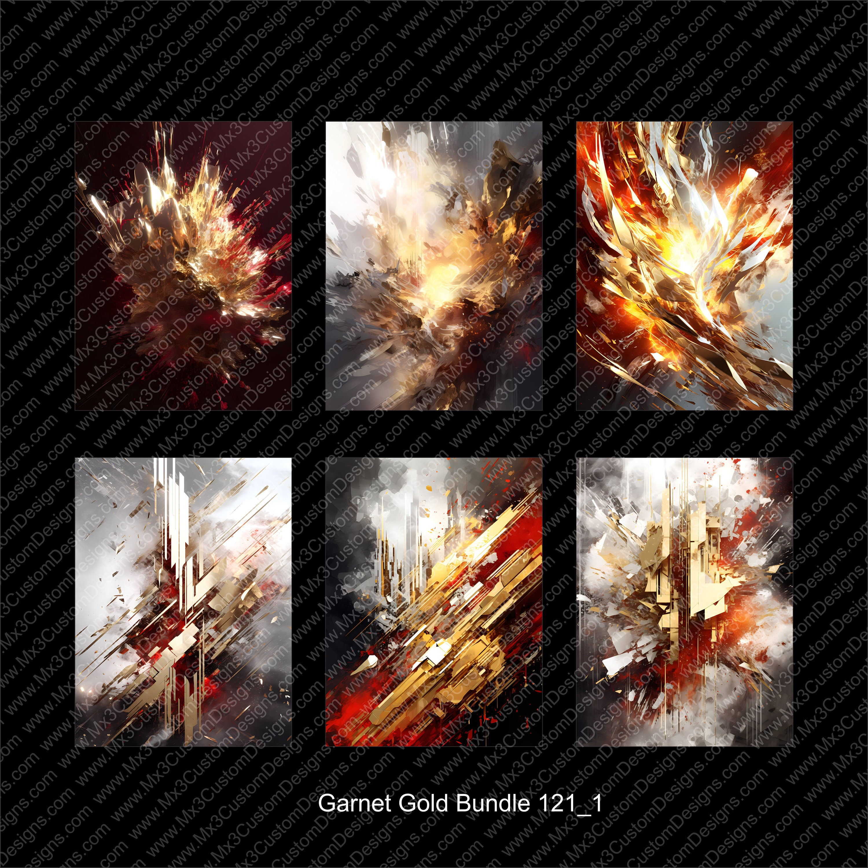 12 Garnet & Gold Digital Backgrounds 18x24 Inch High Resolution Digital ...
