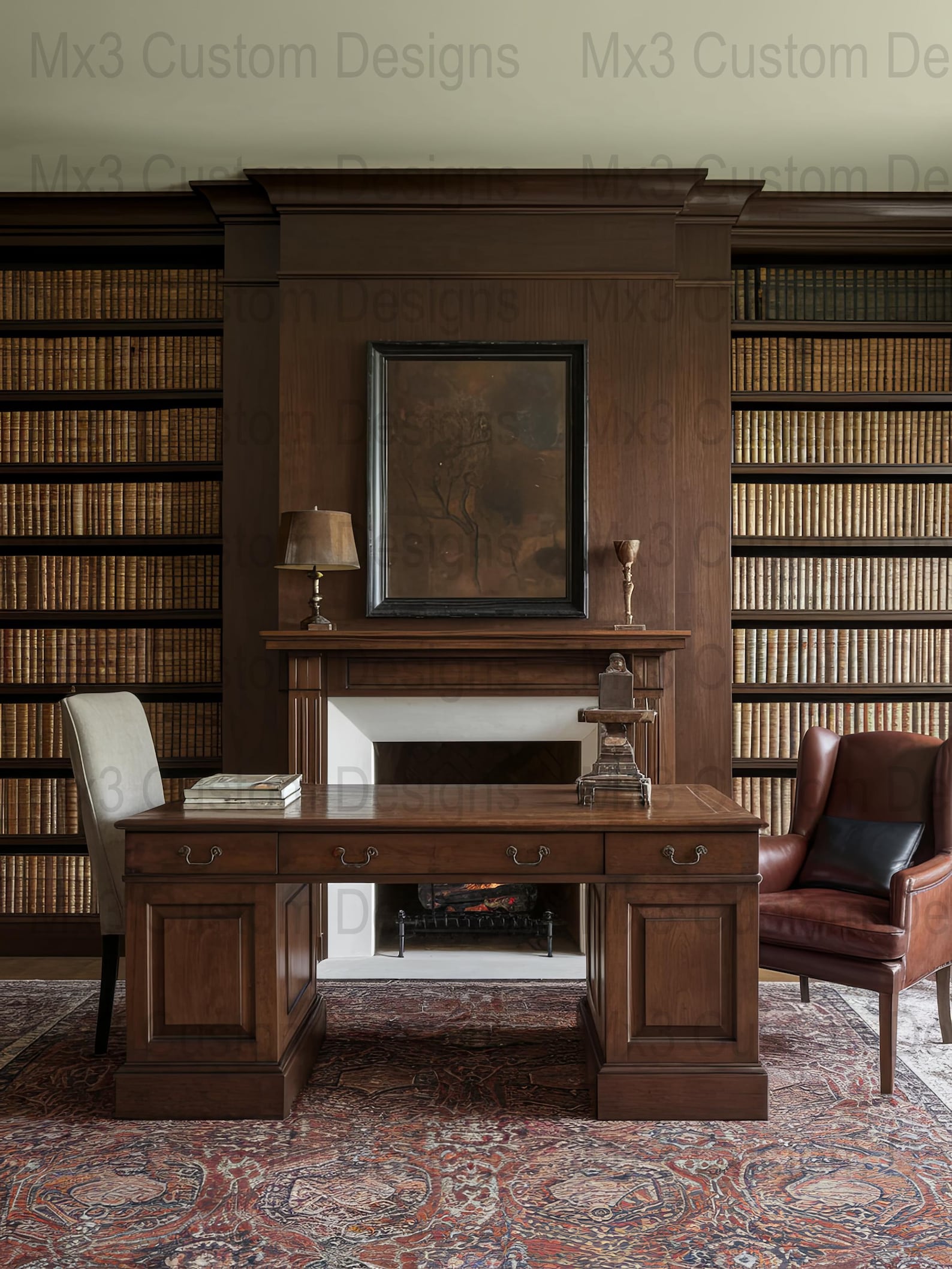 Home Library Digital Backdrops, Cozy Reading Room Backdrop, Bookcase ...