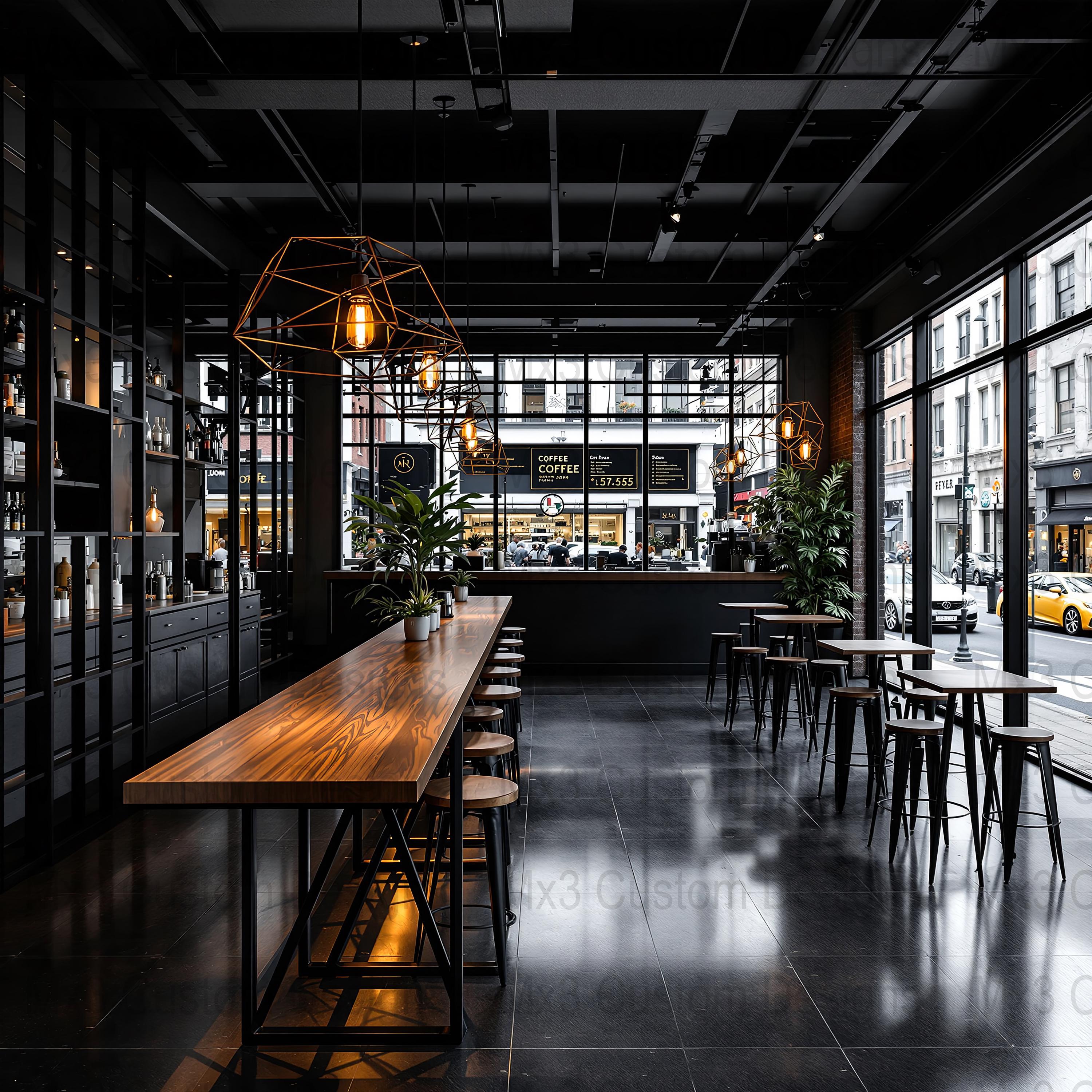 23 Coffee Shop Interiors Digital Backdrops, High Resolution Cafe ...