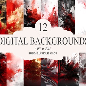12 Red Digital Backgrounds 18x24 Inch High Resolution Digital Download ...