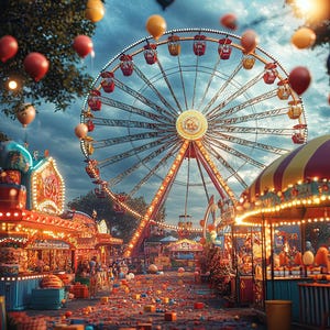 Enchanted Carnival Digital Backdrops, 24 High Resolution Backgrounds ...