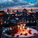 Romantic Cityscape Digital Background, Valentine's Day Candlelight ...