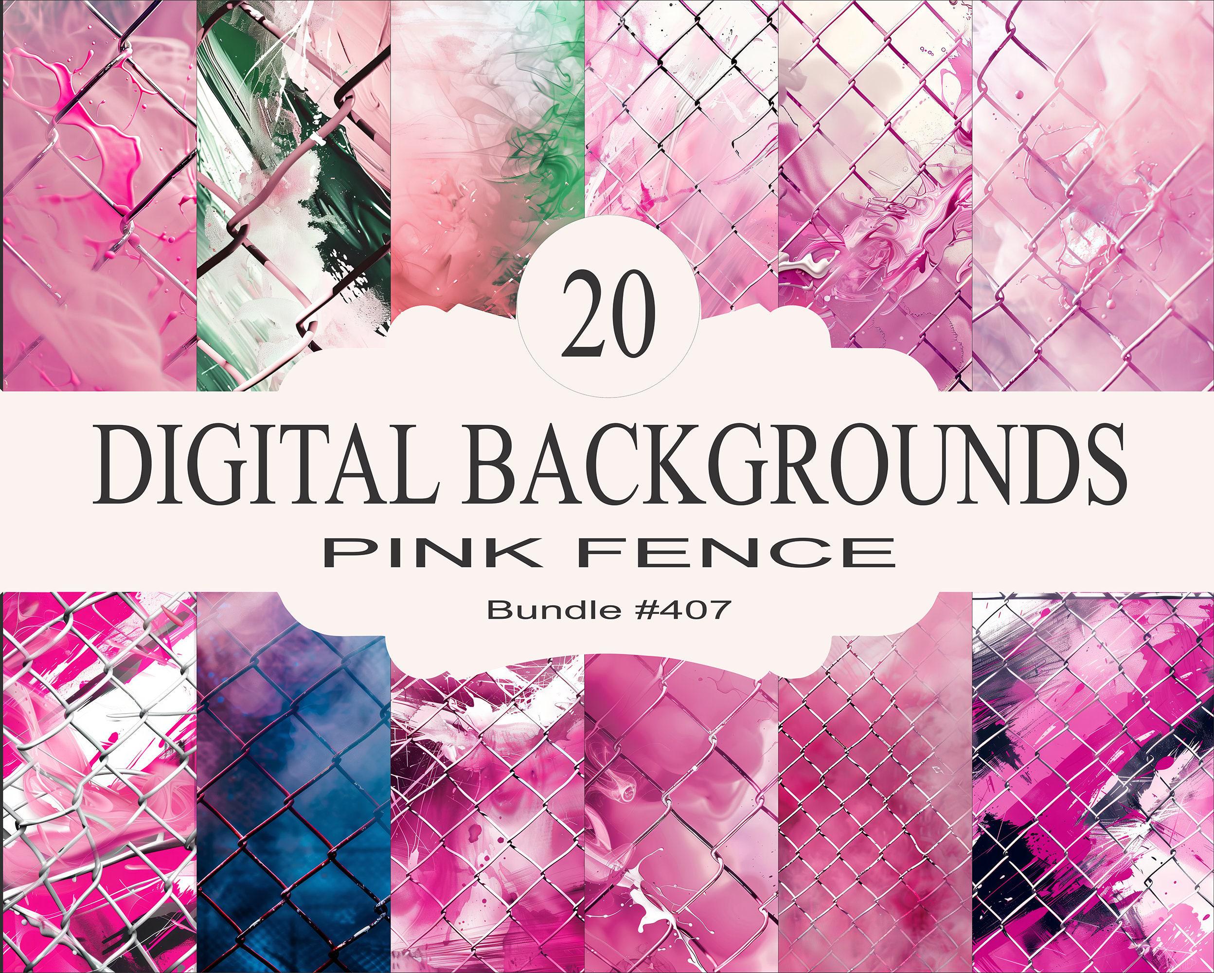 20 Pink Fence Sport Backdrops Bundle Athlete Team Poster Senior Banner ...