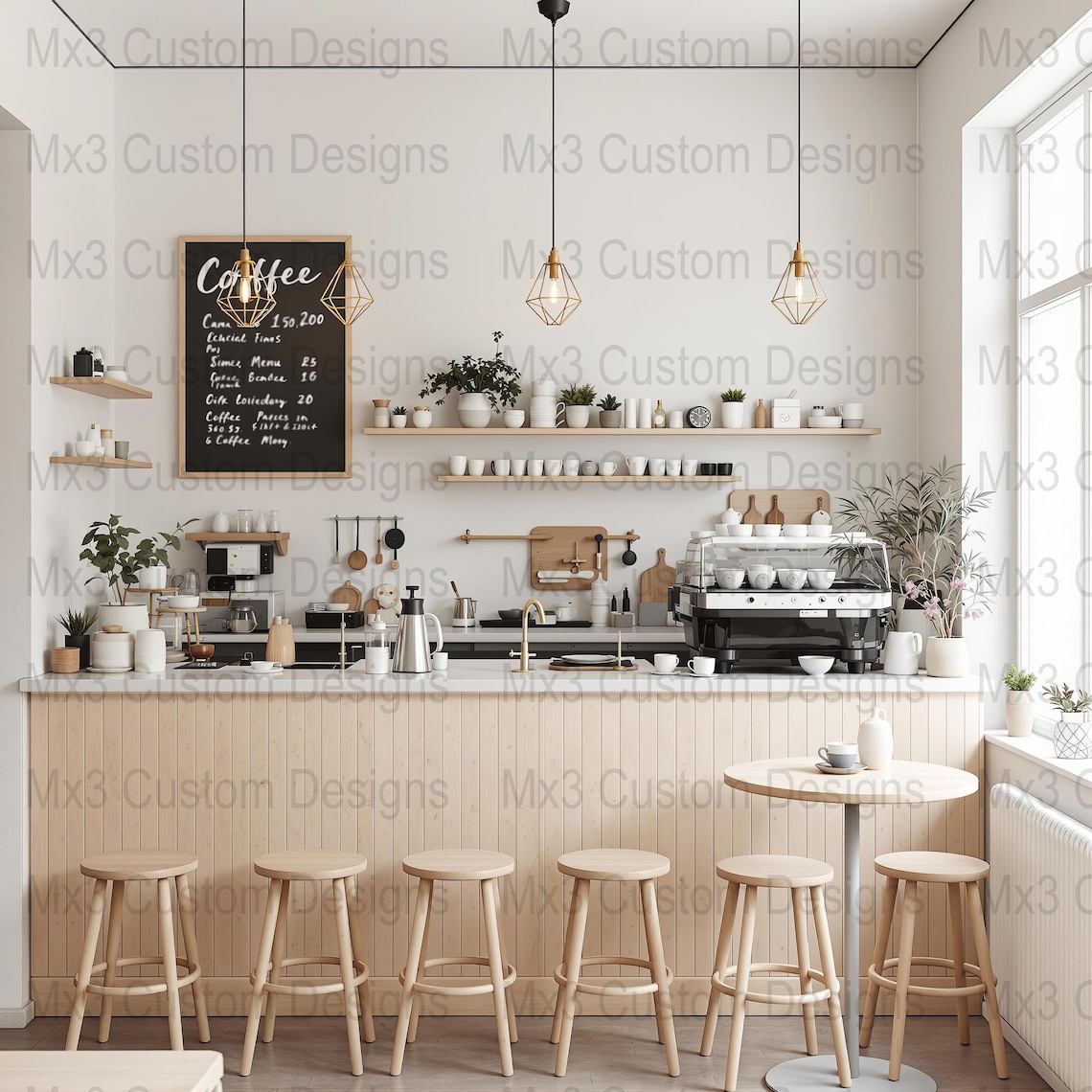 23 Coffee Shop Interiors Digital Backdrops, High Resolution Cafe ...