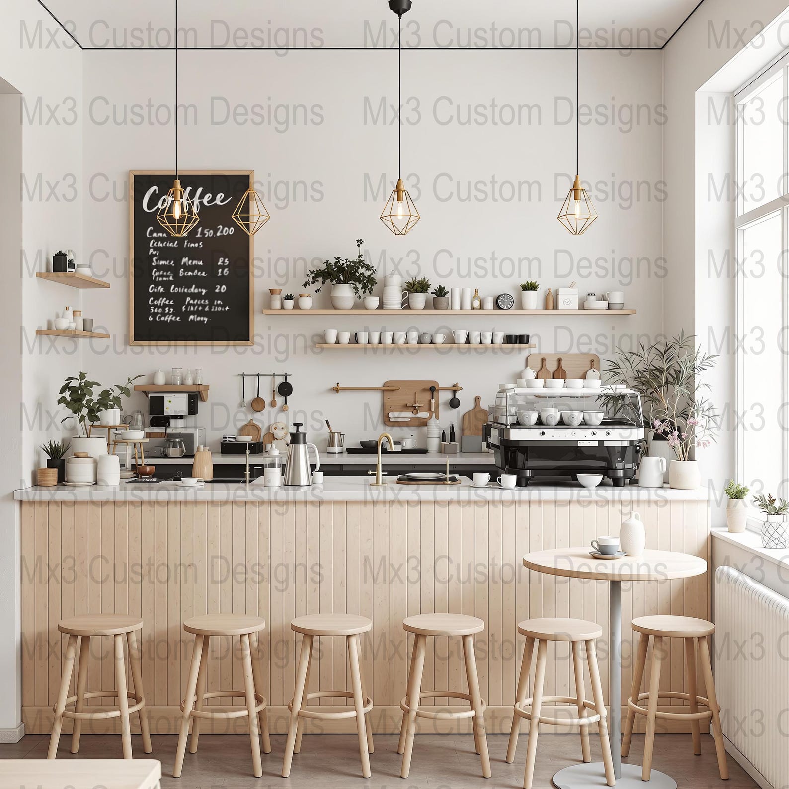 23 Coffee Shop Interiors Digital Backdrops, High Resolution Cafe ...