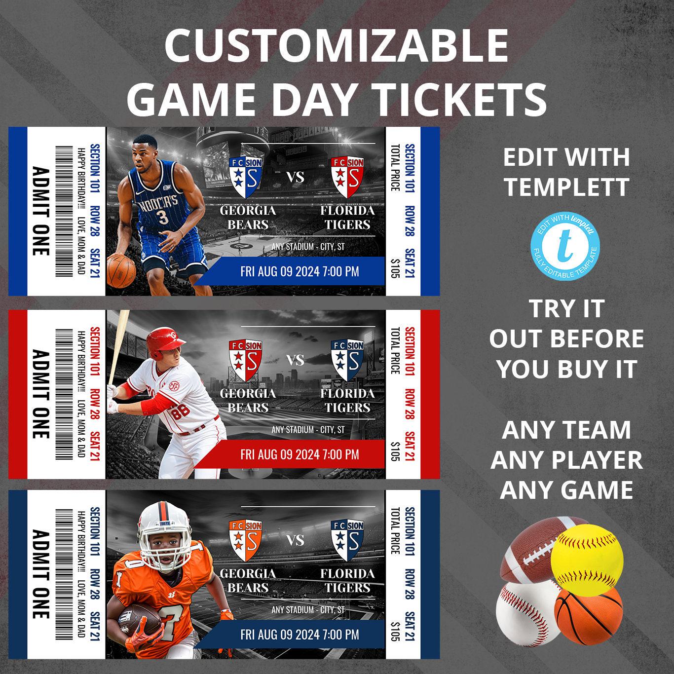 Basketball Custom Tickets, Event Custom Tickets, Basketball Ticket ...