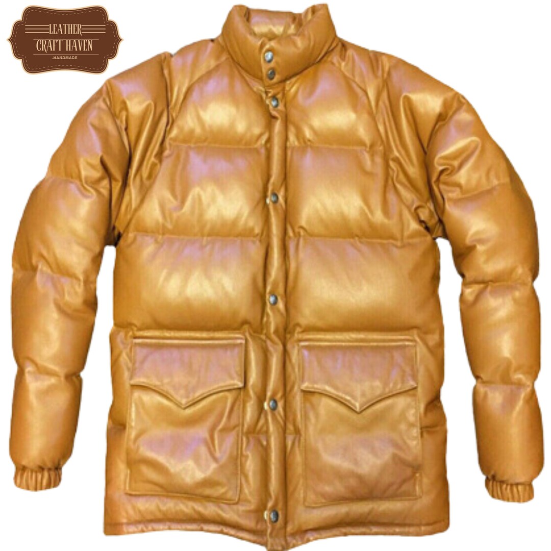 Men's RAF Aviator Lightweight Puffer Jacket-custom Handmade Brown ...