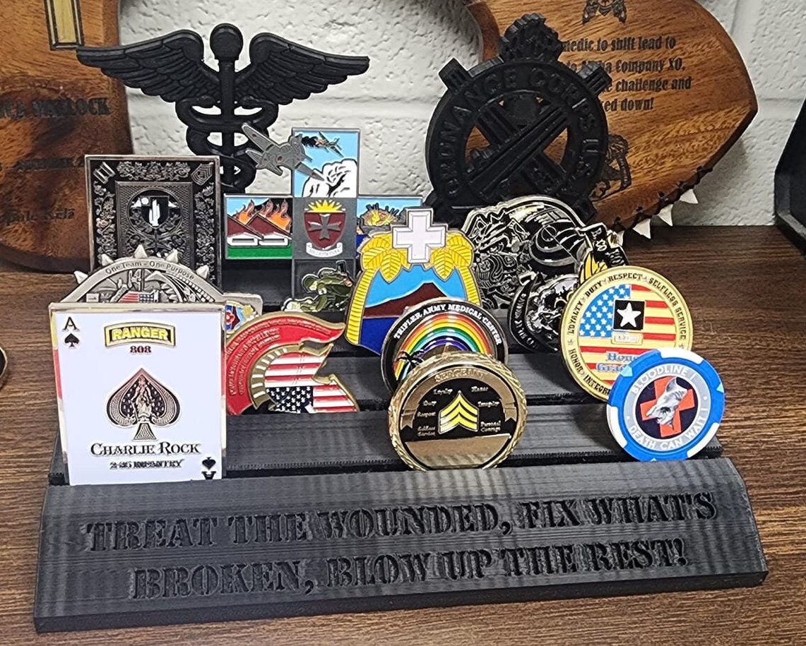 3D Printed Challenge Coins Holder, Coin Display, Military Coin - Etsy