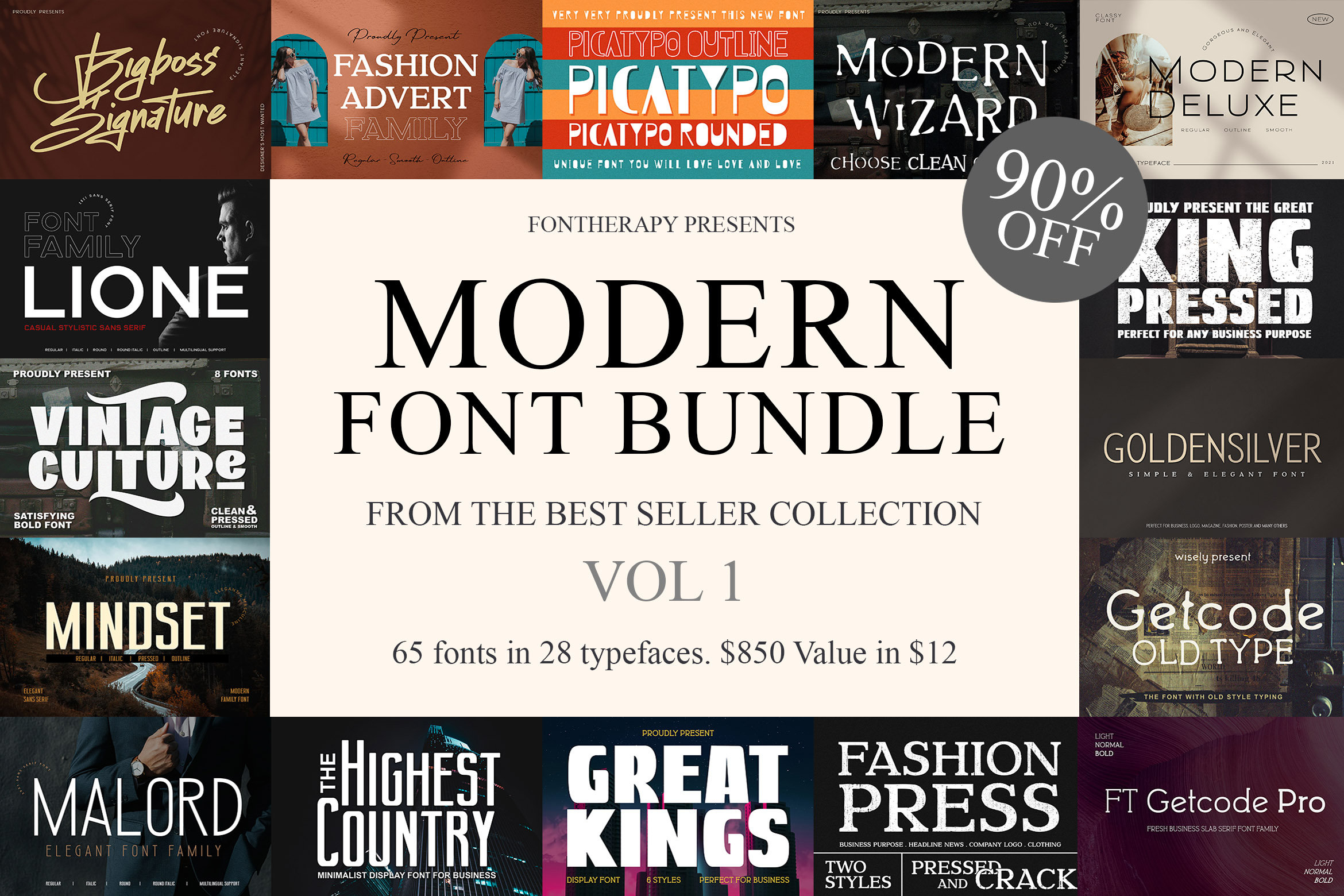 Modern Font Bundle | 65 Fonts, Modern Font, Display Font, Cricut Font ...