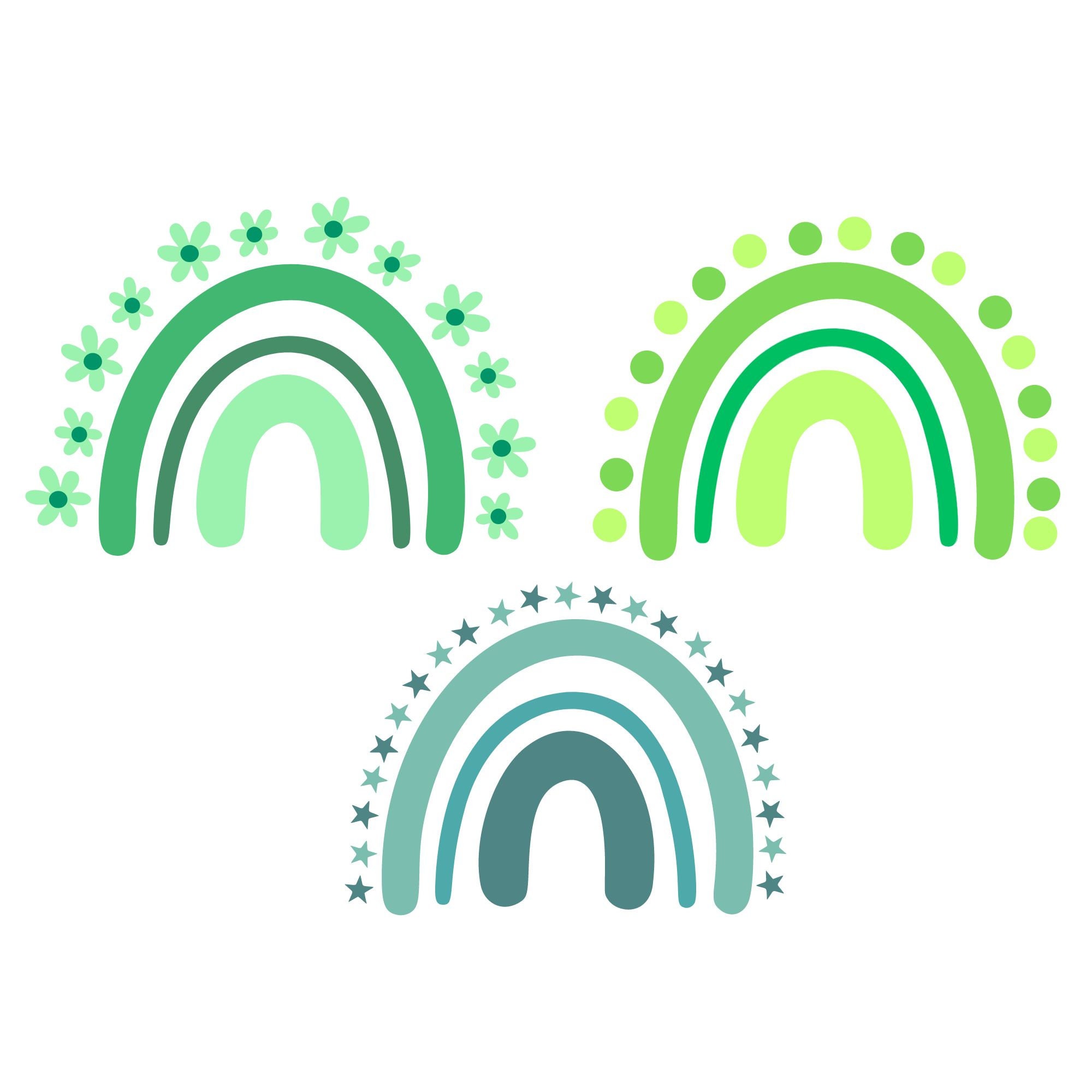 Green Boho Rainbow, Rainbow SVG, Cute Rainbow, Svg, Png, Baby Rainbow ...