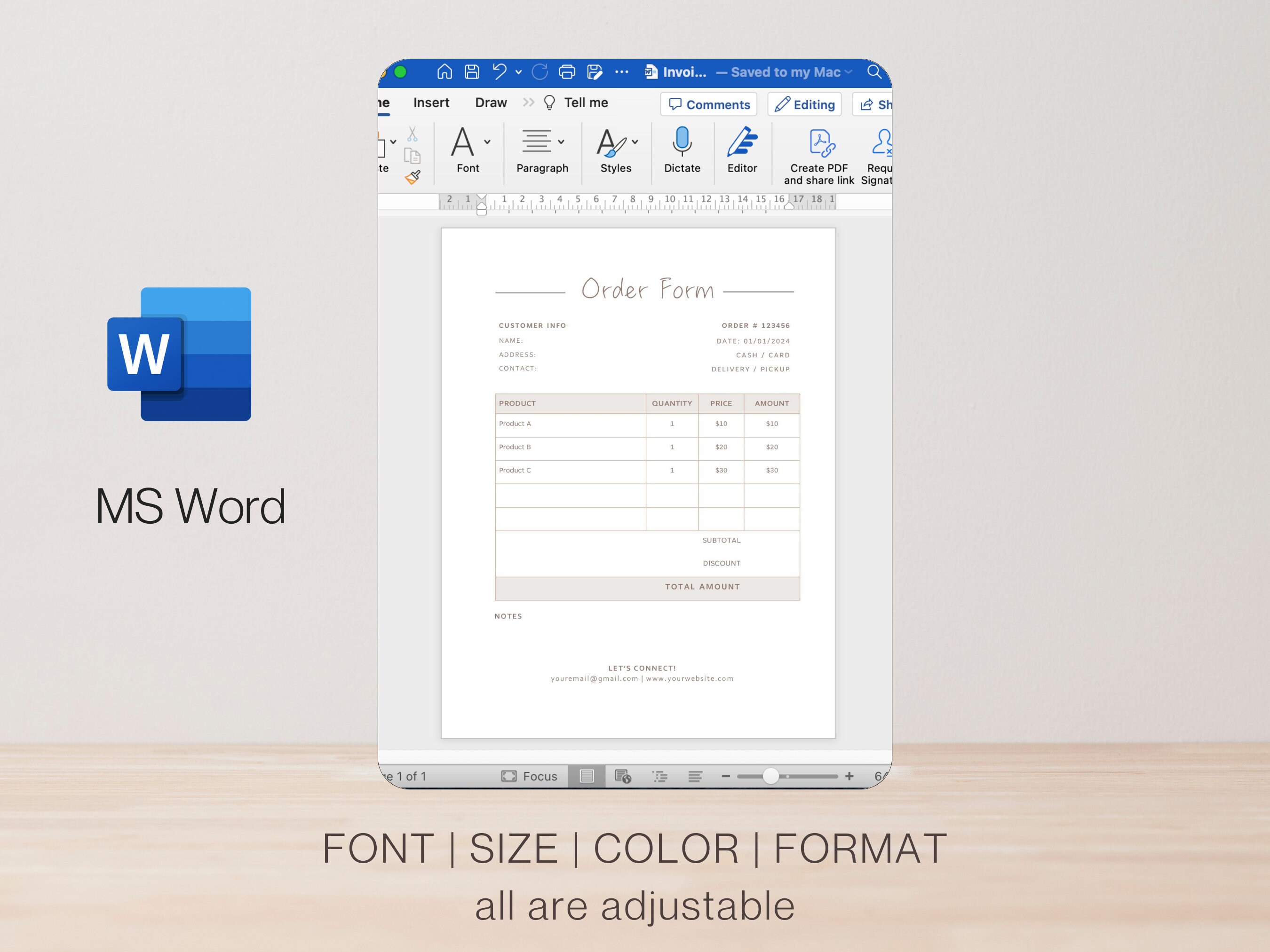 Small Business Forms Bundle, Invoice Template, Order Form Template ...
