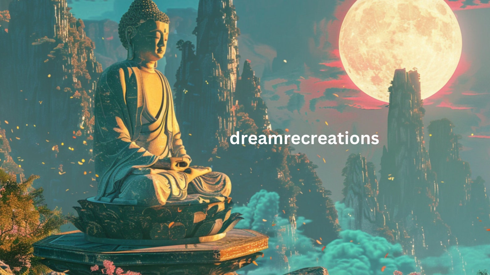 Peaceful Buddha Image Poster Miracle Garden Wall Art, Zen Meditation ...