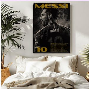Lionel Messi Portrait Poster Office Man Cave A3 Sports Print Football ...