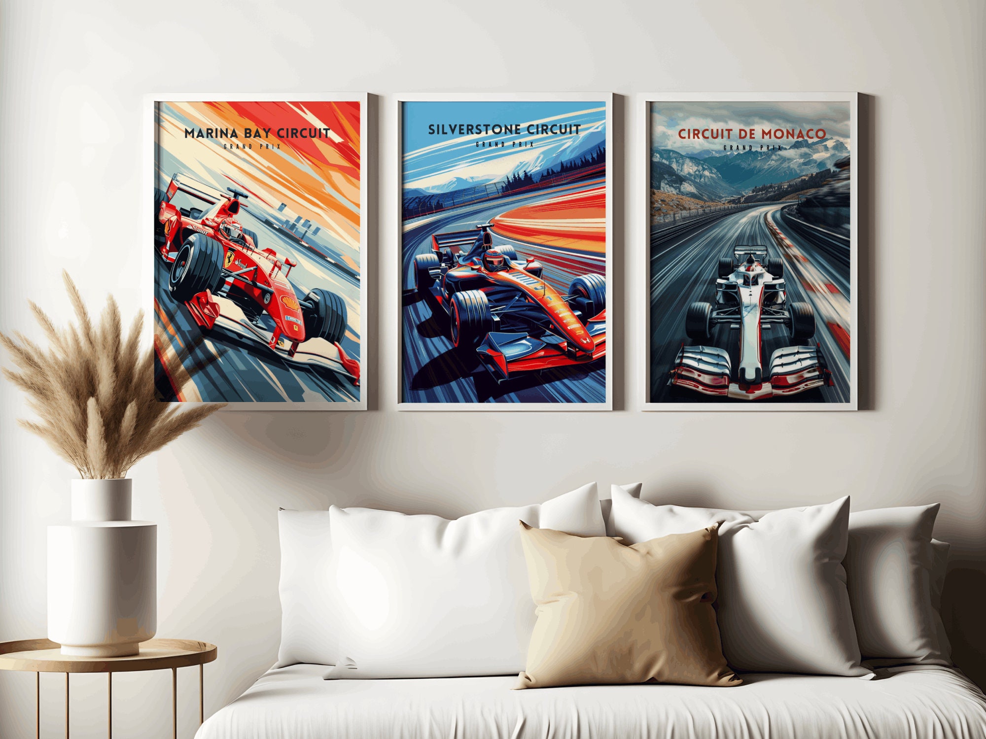 F1 Poster Set of 3, Formula 1 Wall Art, F1 Poster, F1 Print, F1 Poster ...