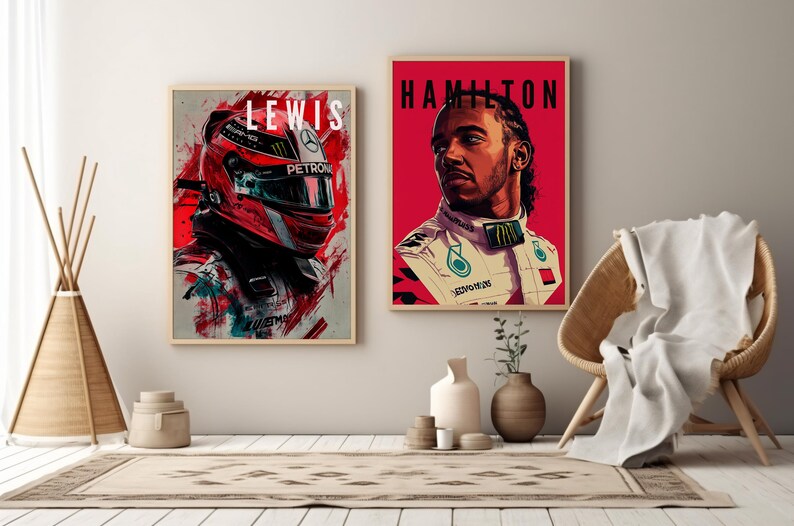 Lewis Hamilton Formula 1 Wall Art, Sports Decor Hamilton Helmet Decor ...