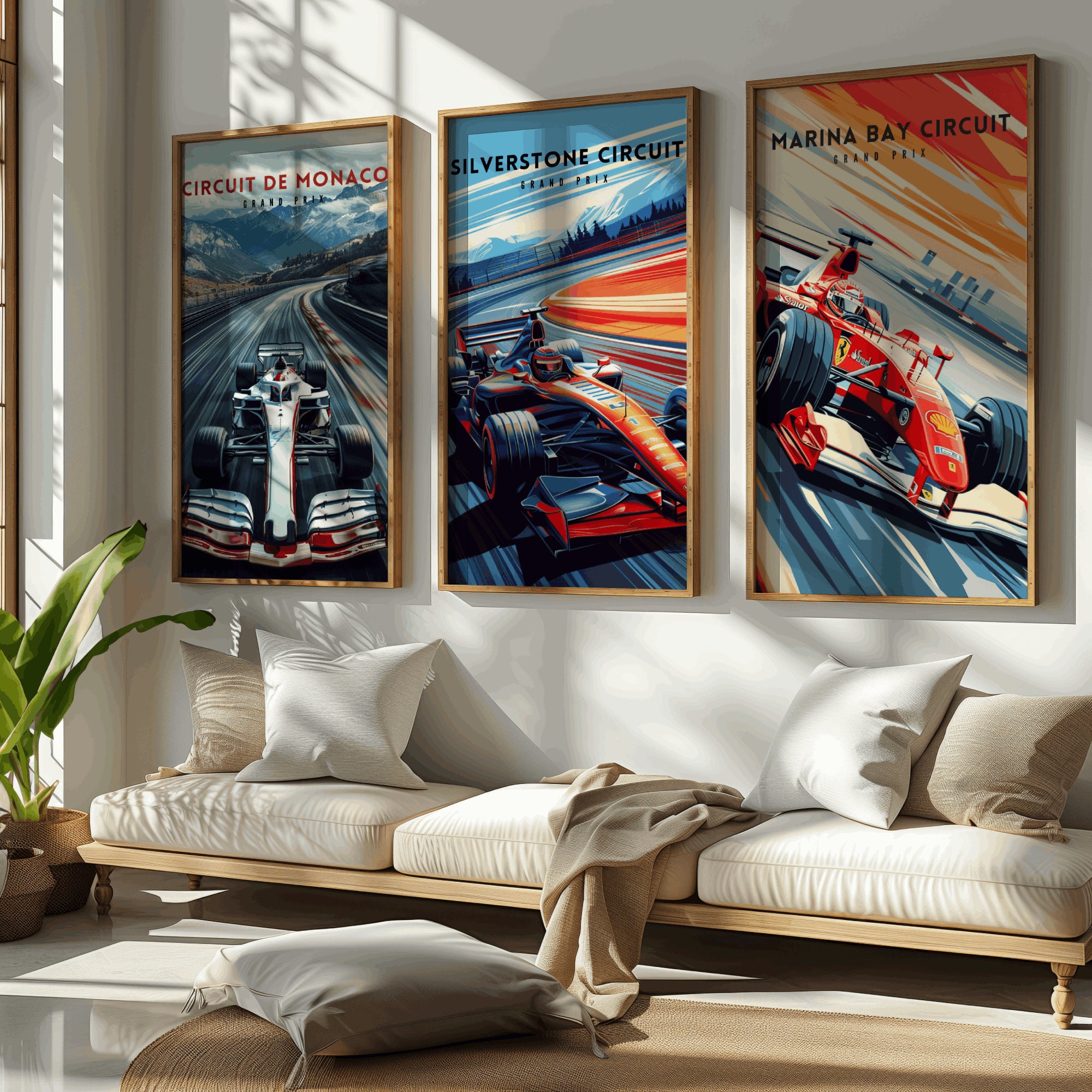 F1 Poster Set of 3, Formula 1 Wall Art, F1 Poster, F1 Print, F1 Poster ...