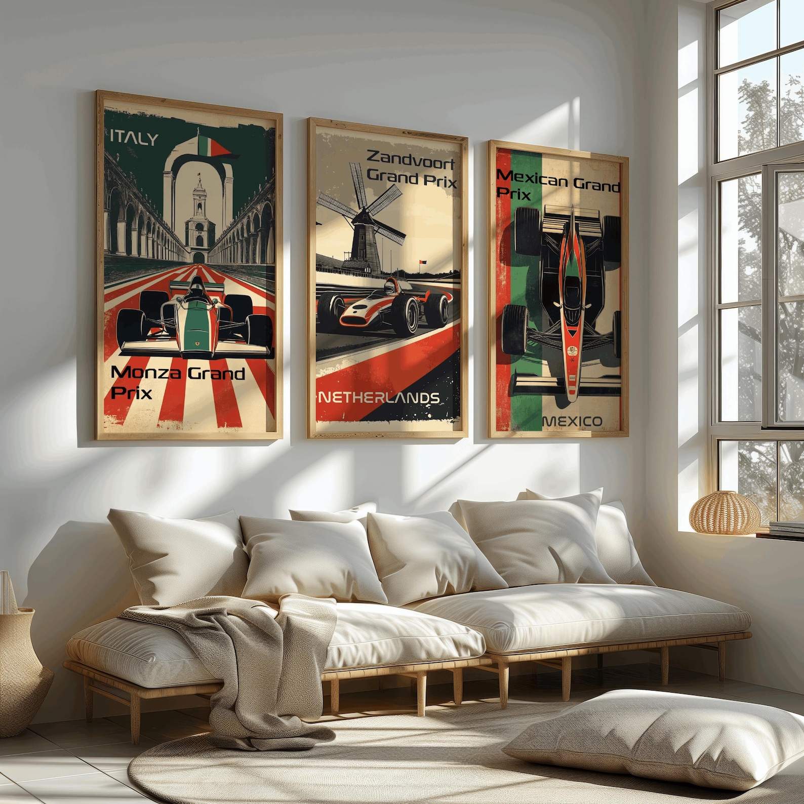 F1 Poster Set of 3, Formula 1 Wall Art, F1 Poster Italy, Mexico ...