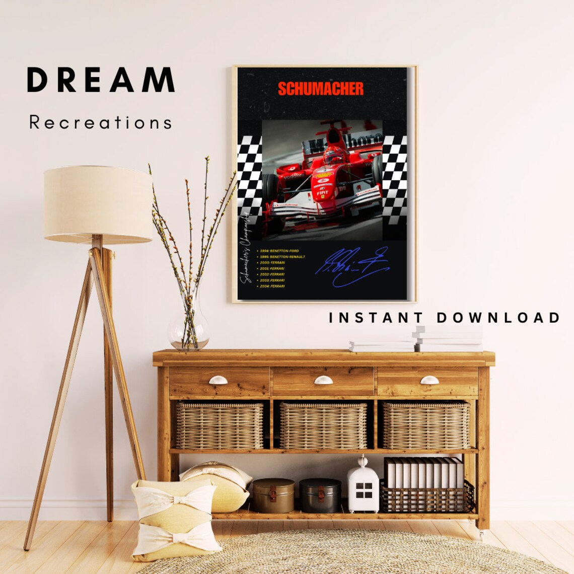 Michael Schumacher F1 Driver Poster F1 Wall Art Grand Prix Poster Wall ...