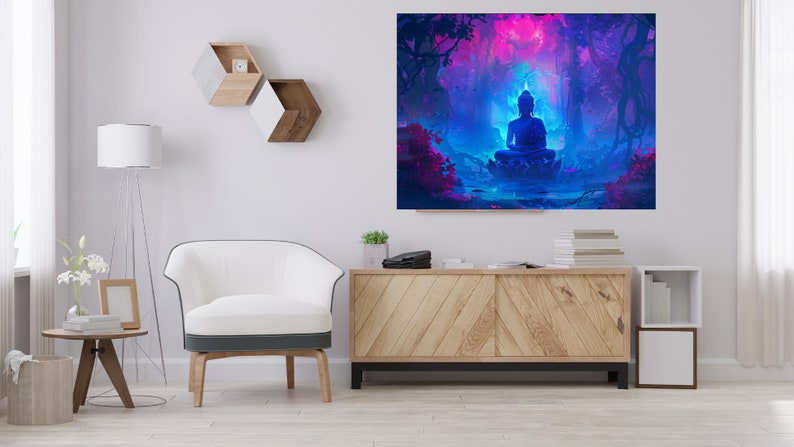 Peaceful Buddha Image Poster Miracle Garden Wall Art, Zen Meditation ...