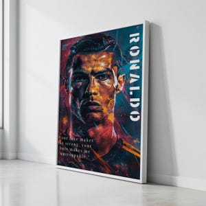 American Soccer Ronaldo Portrait Poster Office Man Cave A3 Sports Print ...